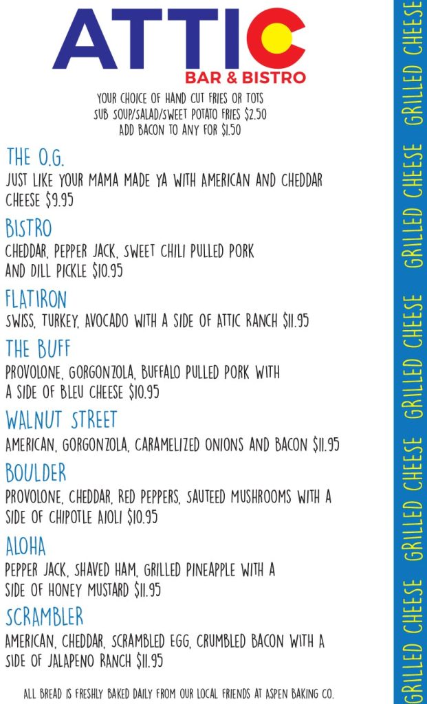 Grilled Cheese - The Attic Bar & Bistro